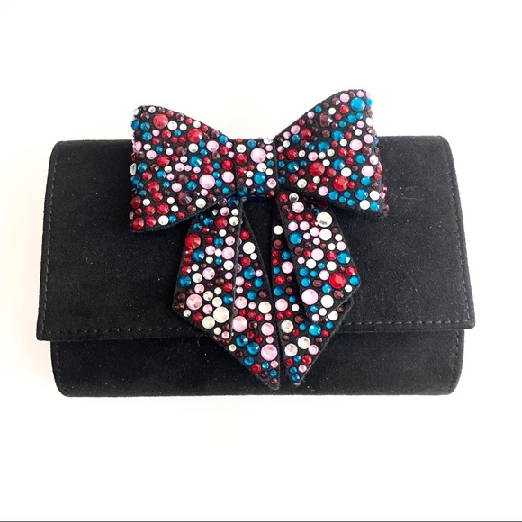 INC International Concepts | Bags | Inc Maraa Rhinestones Bow Clutch ...